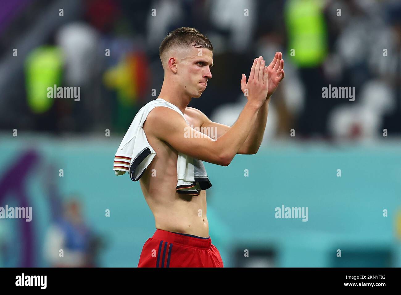 Doha, Qatar. 27th Nov, 2022. Dani Olmo of Spain applauds the supporters ... Doha, Qatar. 27th Nov, 2022. Dani Olmo of Spain applauds the supporters ...