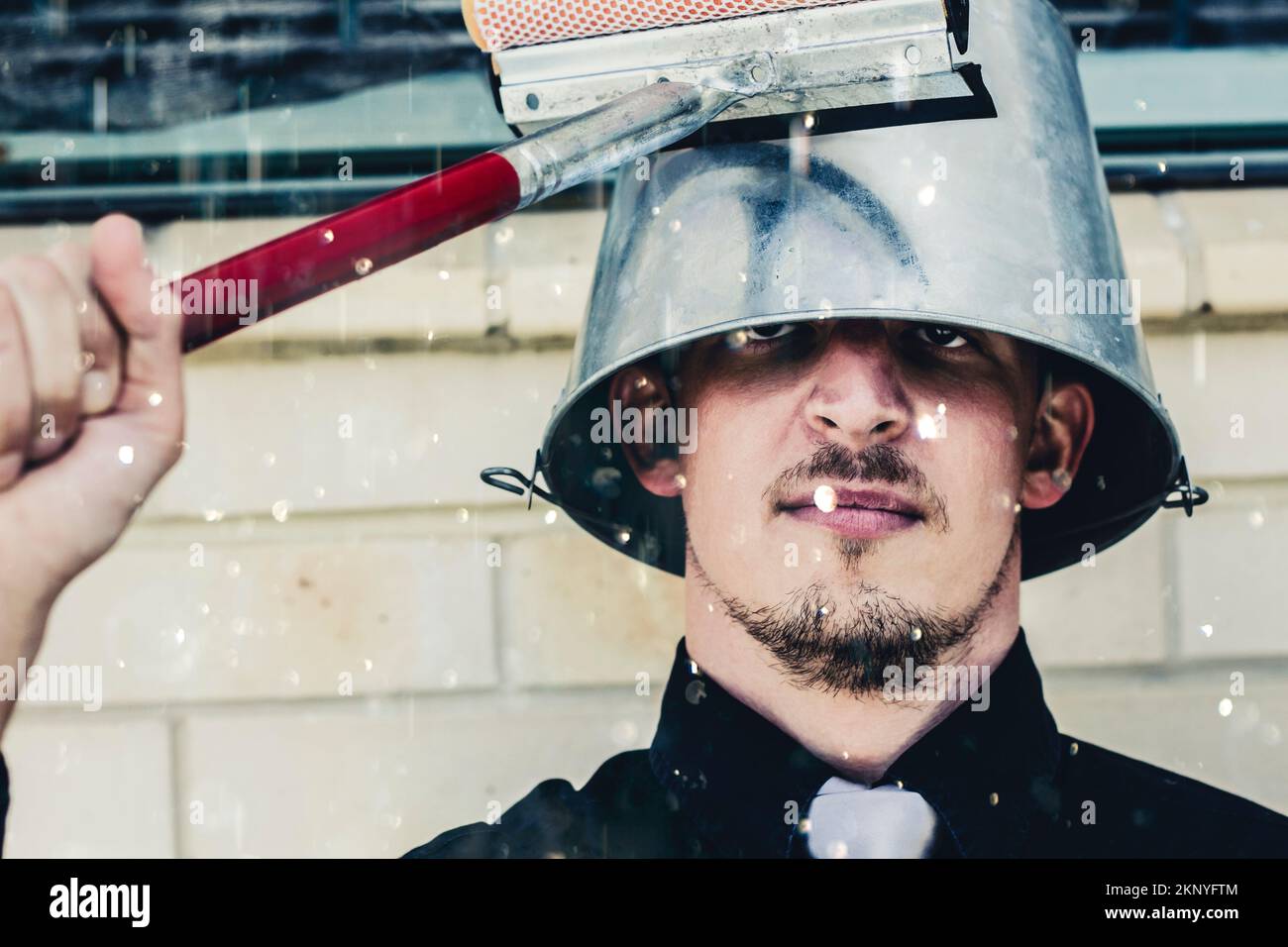 Water bucket over head hi-res stock photography and images - Alamy