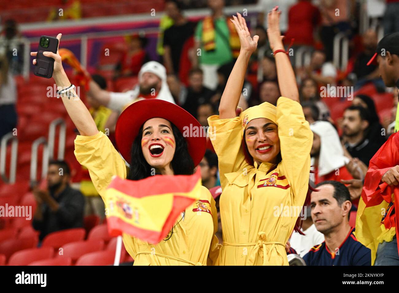Spanish fans attend Spain v Germany match of the Fifa World Cup Qatar ...