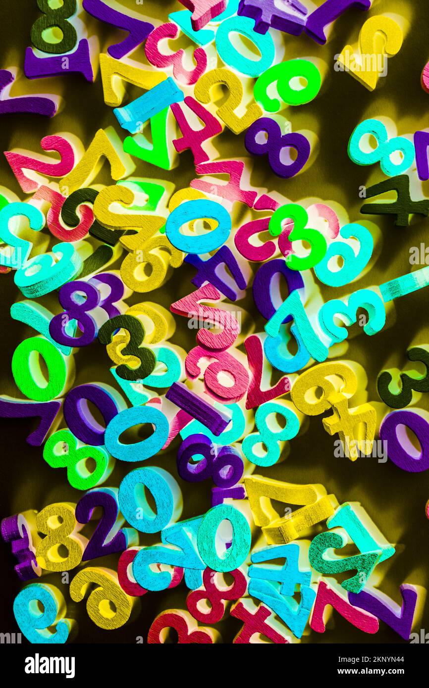 A mathematic equation of complex digits in abstract colour coding Stock ...