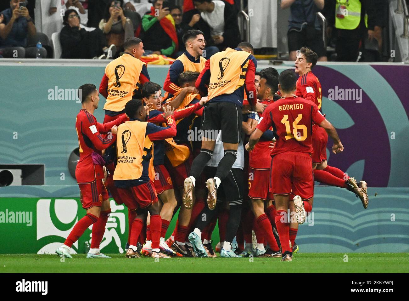 Spanish Team celebrate goal during Spain v Germany match of the Fifa ...
