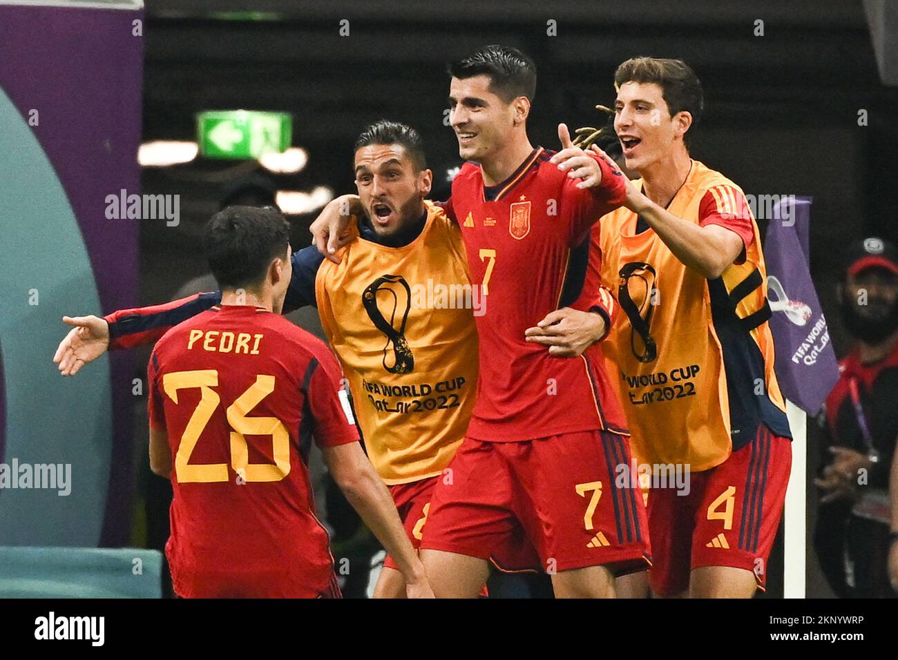 Spanish Team celebrate goal during Spain v Germany match of the Fifa ...