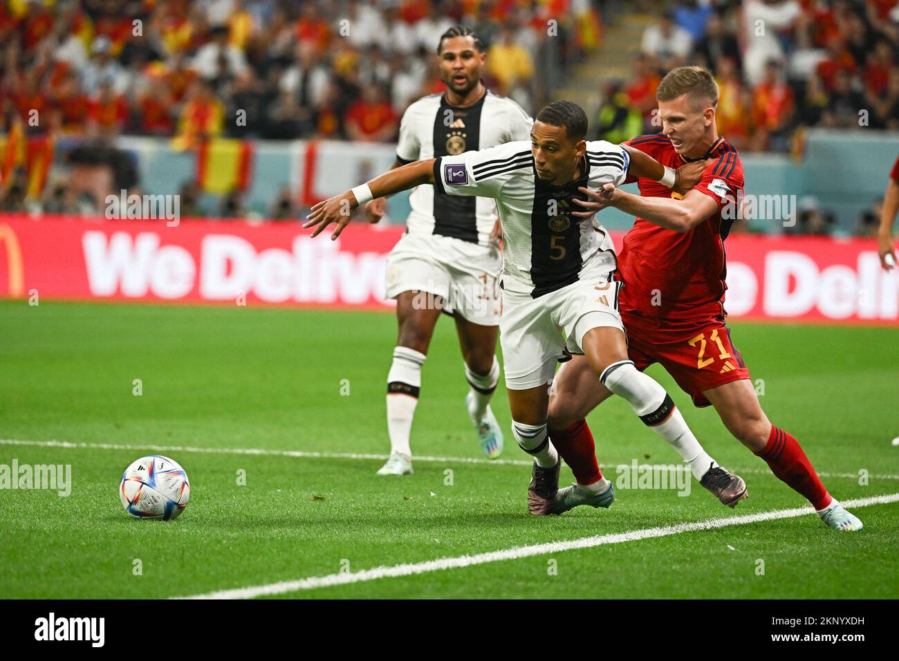 Thilo Kehrer of Germany and Dani Olmo of Spain during Spain v Germany ...