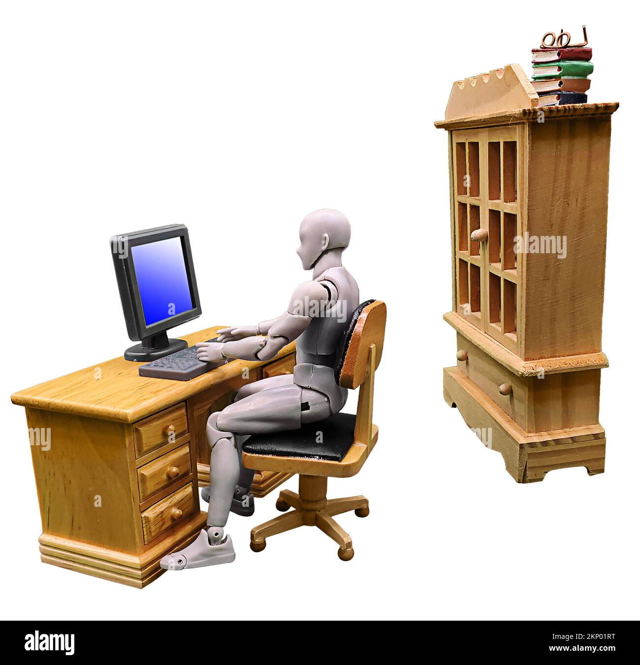 Desk computer books Cut Out Stock Images & Pictures - Alamy