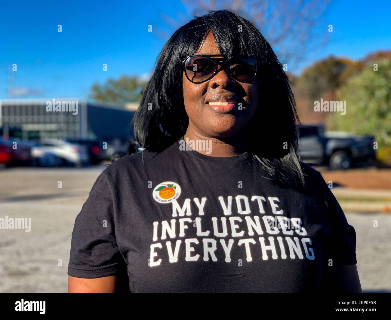 Atlanta, Georgia, USA. 27th Nov, 2022. Eshe Collins wore a 'My Vote ...
