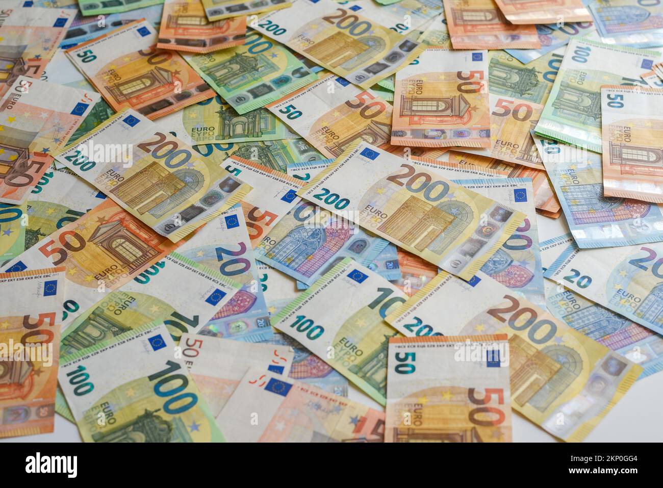 The packs of various dominations of both euro and dollar Stock Photo ...