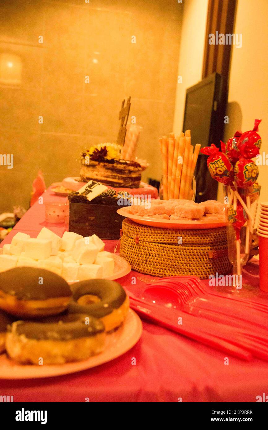 Birthday Decoration Setup, Cakes Stock Photo - Alamy