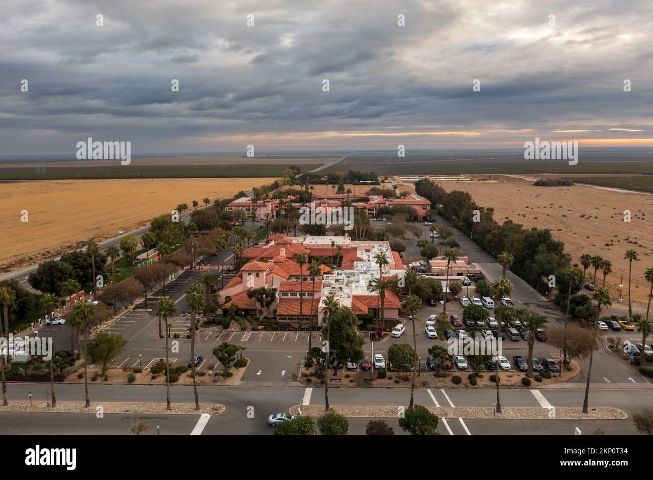 Aerial view of Harris Ranch Inn and Restaurant in Coalinga, California ...