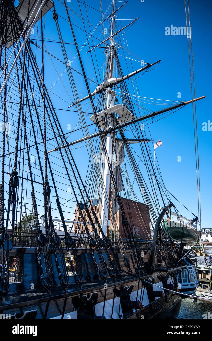 looking back toward the stern of the USS Constitution showing the ...