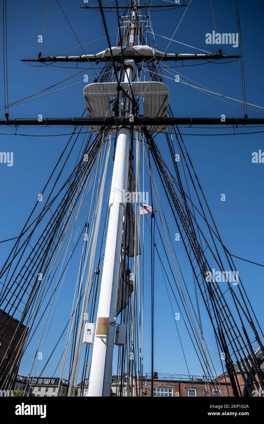 fore mast on the USS Constitution sailing ship Stock Photo - Alamy