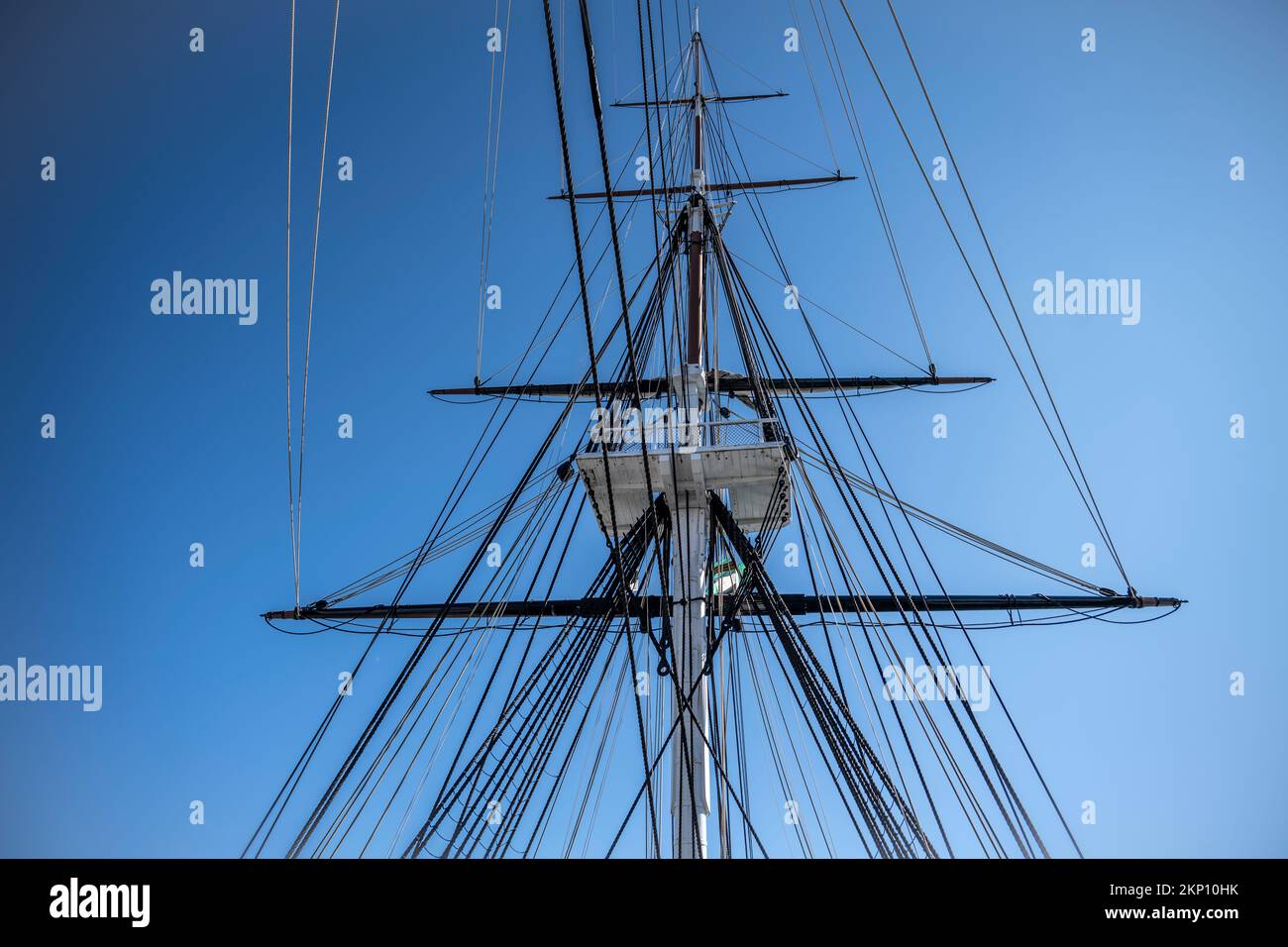 fore mast on the USS Constitution sailing ship Stock Photo - Alamy
