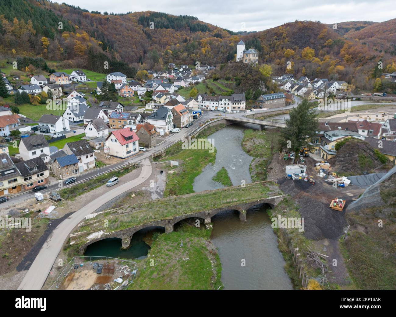 Altenahr, Germany. 21st Nov, 2022. Fallow land, construction sites and ...