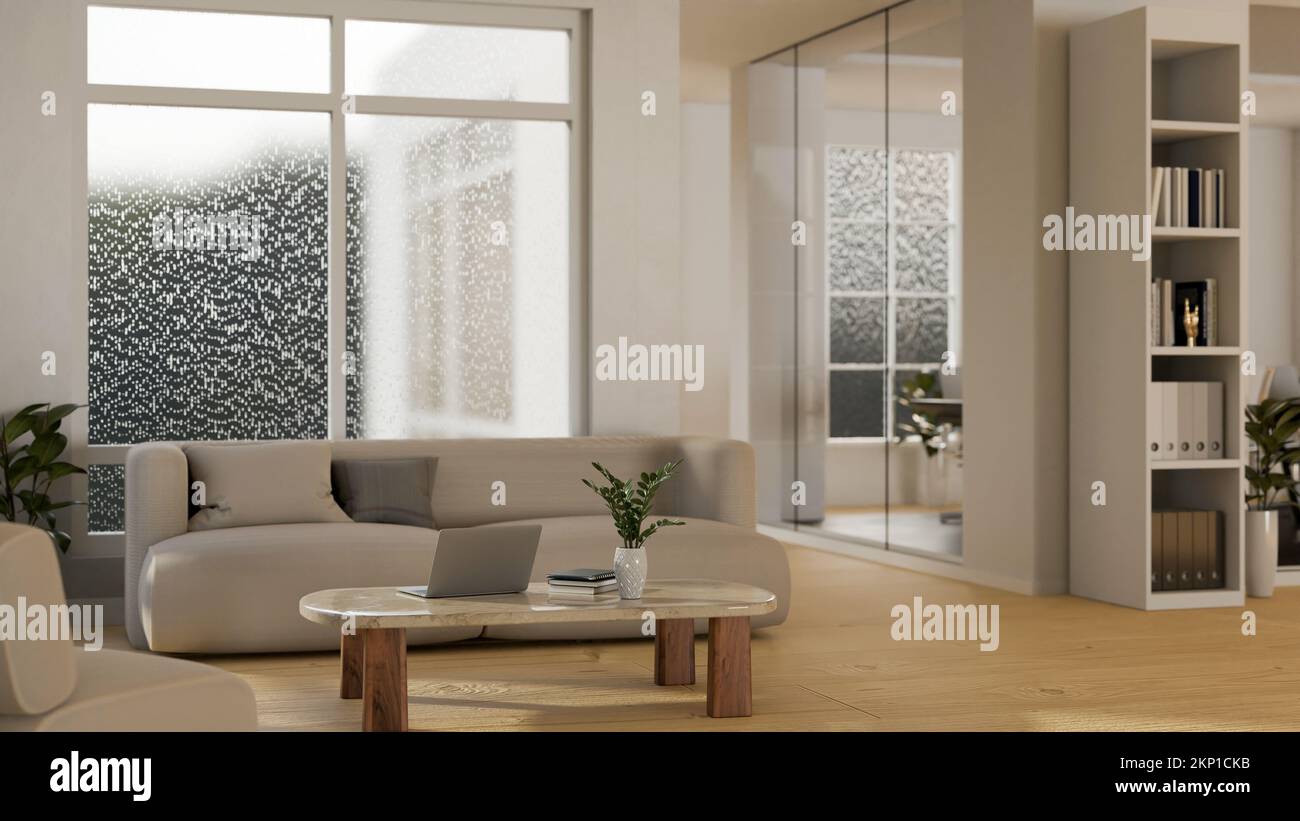 Modern contemporary office lounge relaxation area interior design with ...