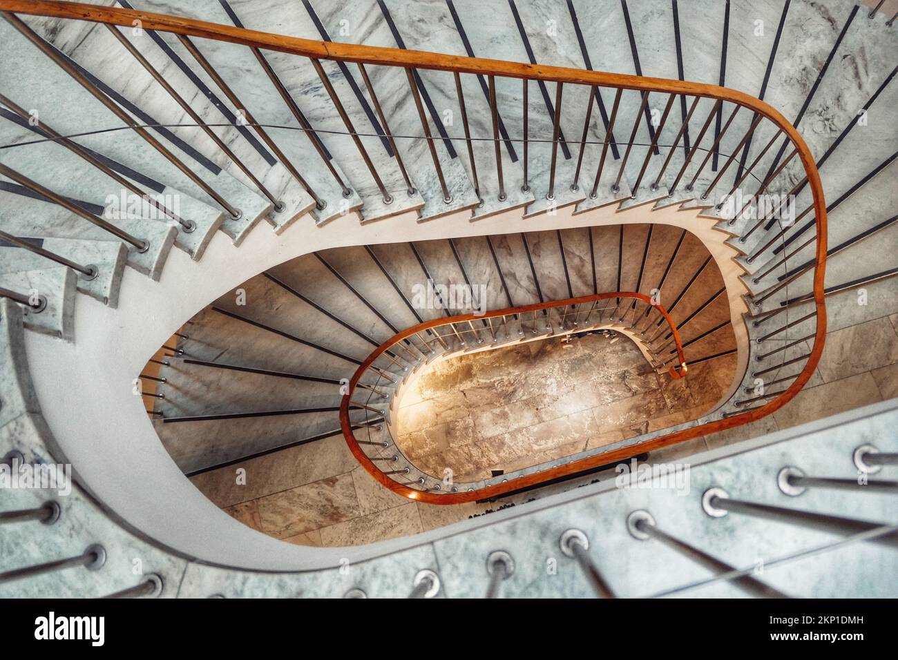 High angle view of a spiral staircase Stock Photo - Alamy