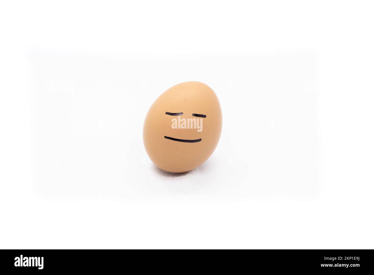 One boring egg on White background Stock Photo - Alamy