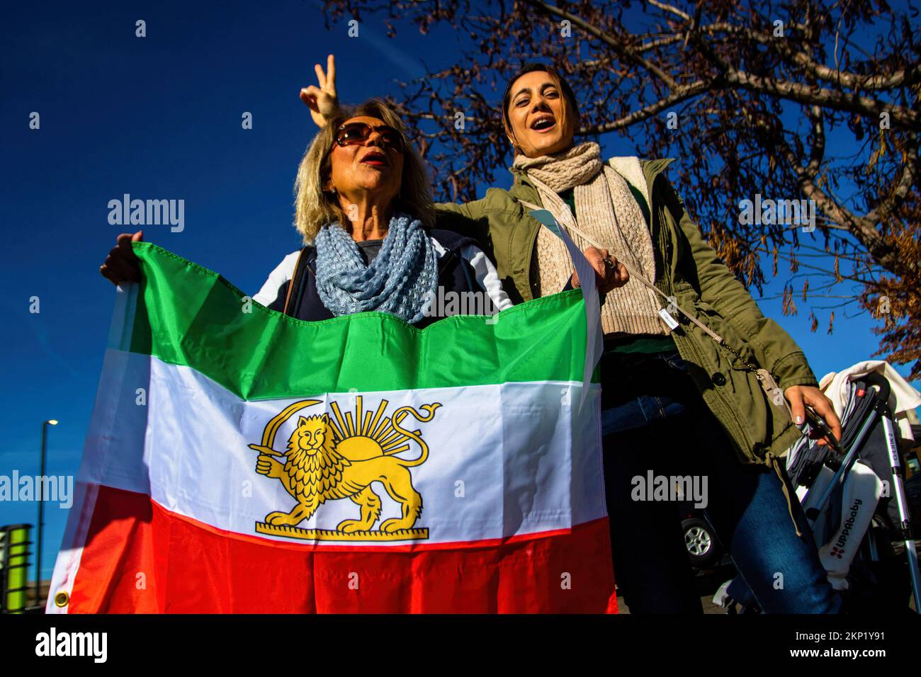 Reno, United States. 27th Nov, 2022. Women chant slogans during the ...
