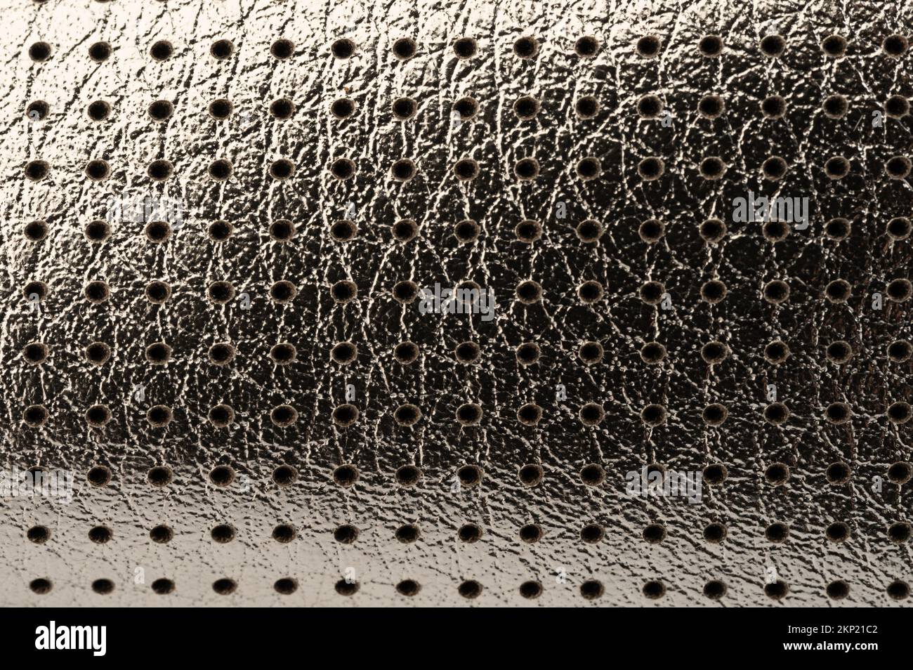 Leather silver color pattern with perforated holes background Stock ...