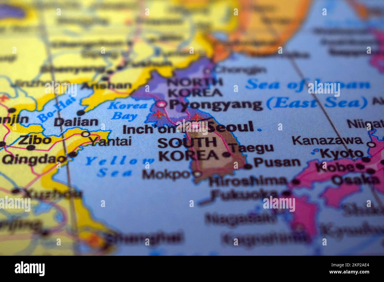 World map korea hi-res stock photography and images - Alamy