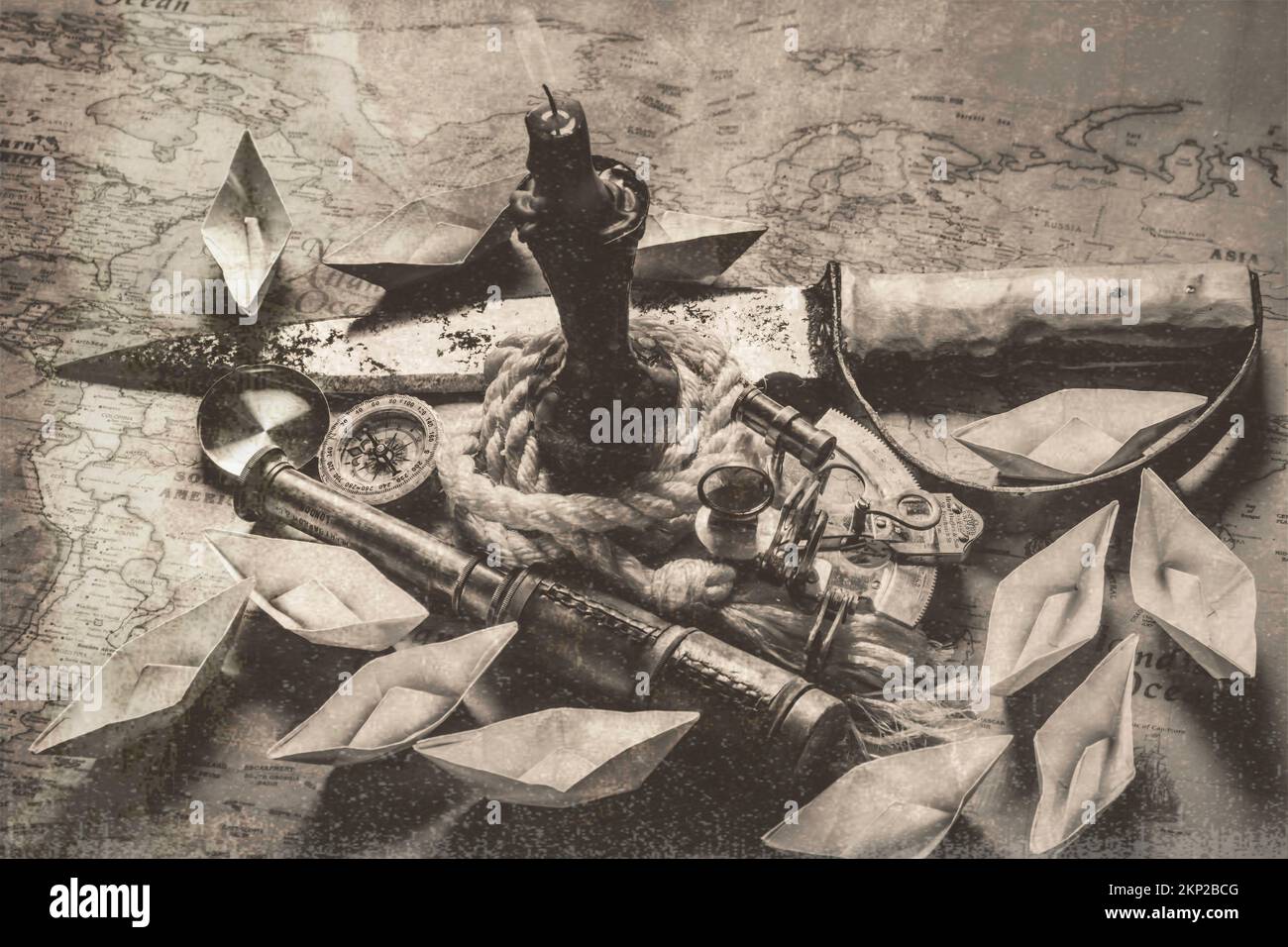 Captains map hi-res stock photography and images - Alamy