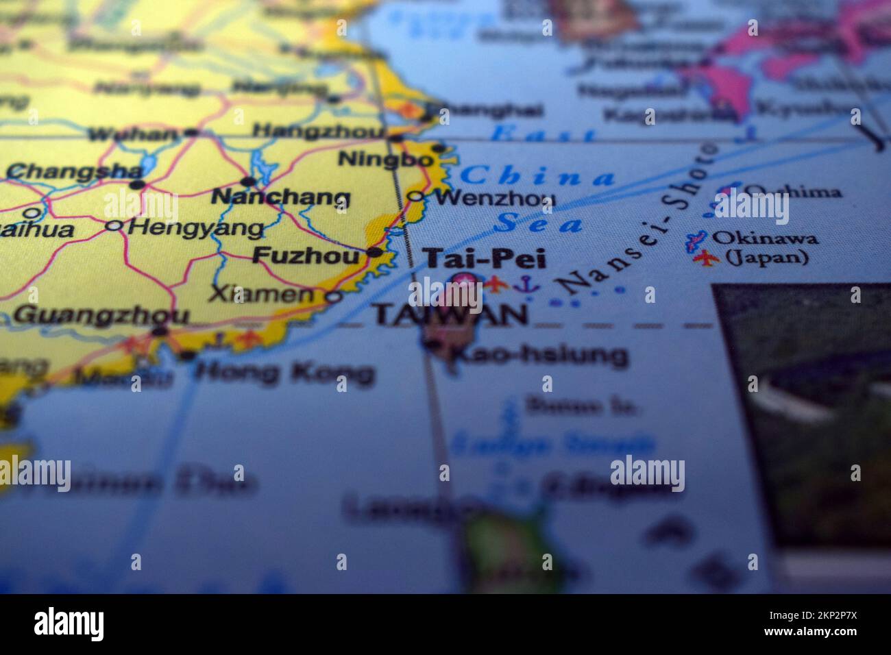 Tai-Pei Travel Concept Country Name On The Political World Map Very ...