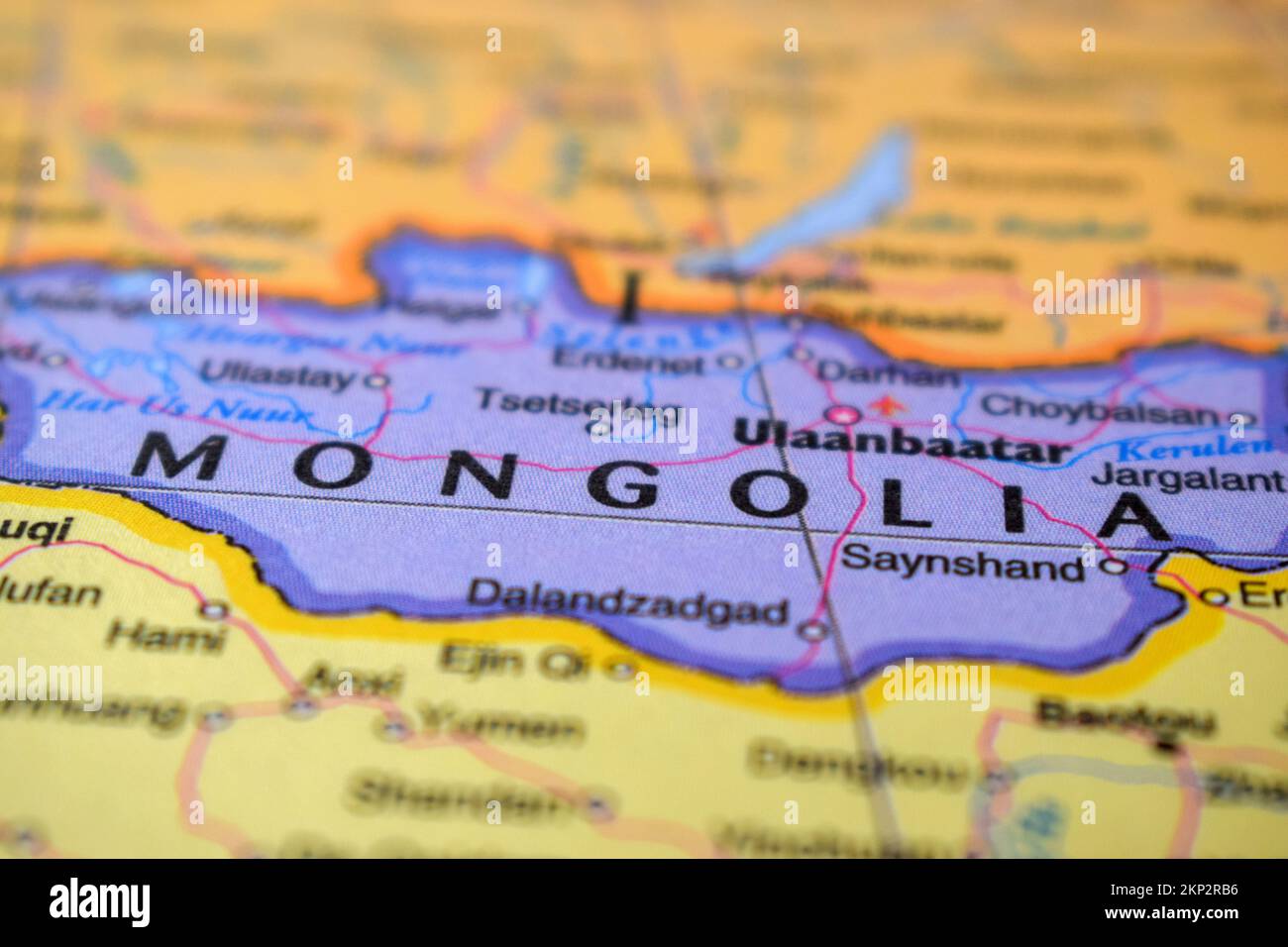 Mongolia Travel Concept Country Name On The Political World Map Very ...