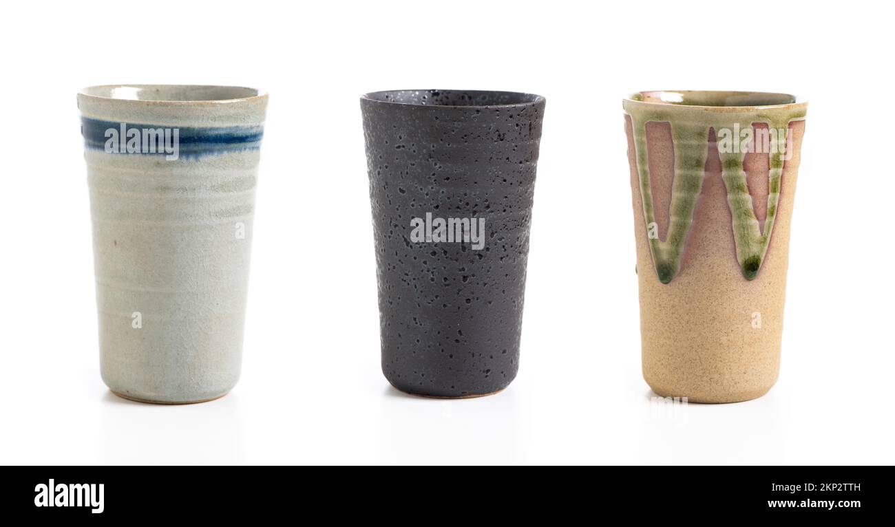 Japanese style of pottery isolated over white background Stock Photo ...