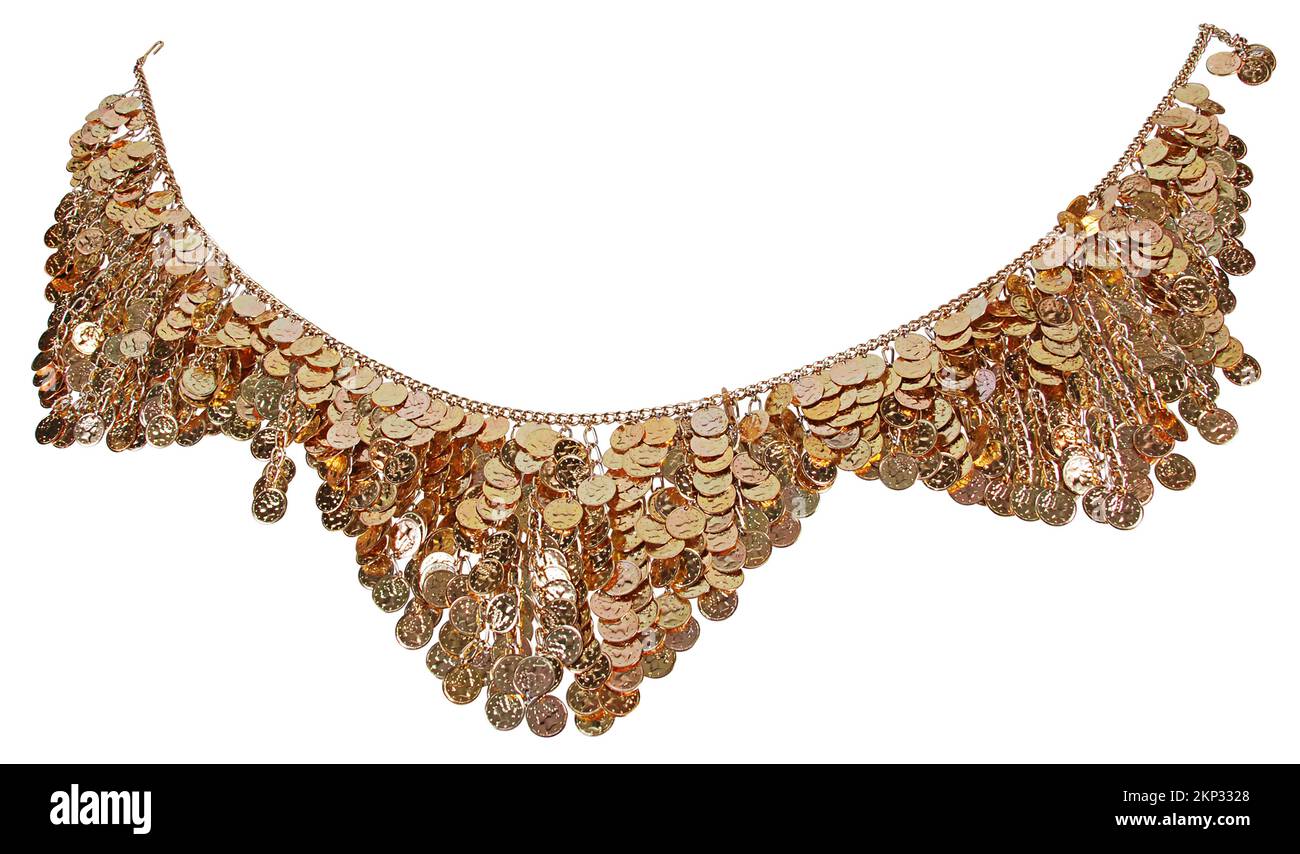 Gold belley dancer coin belt that jingles Stock Photo - Alamy