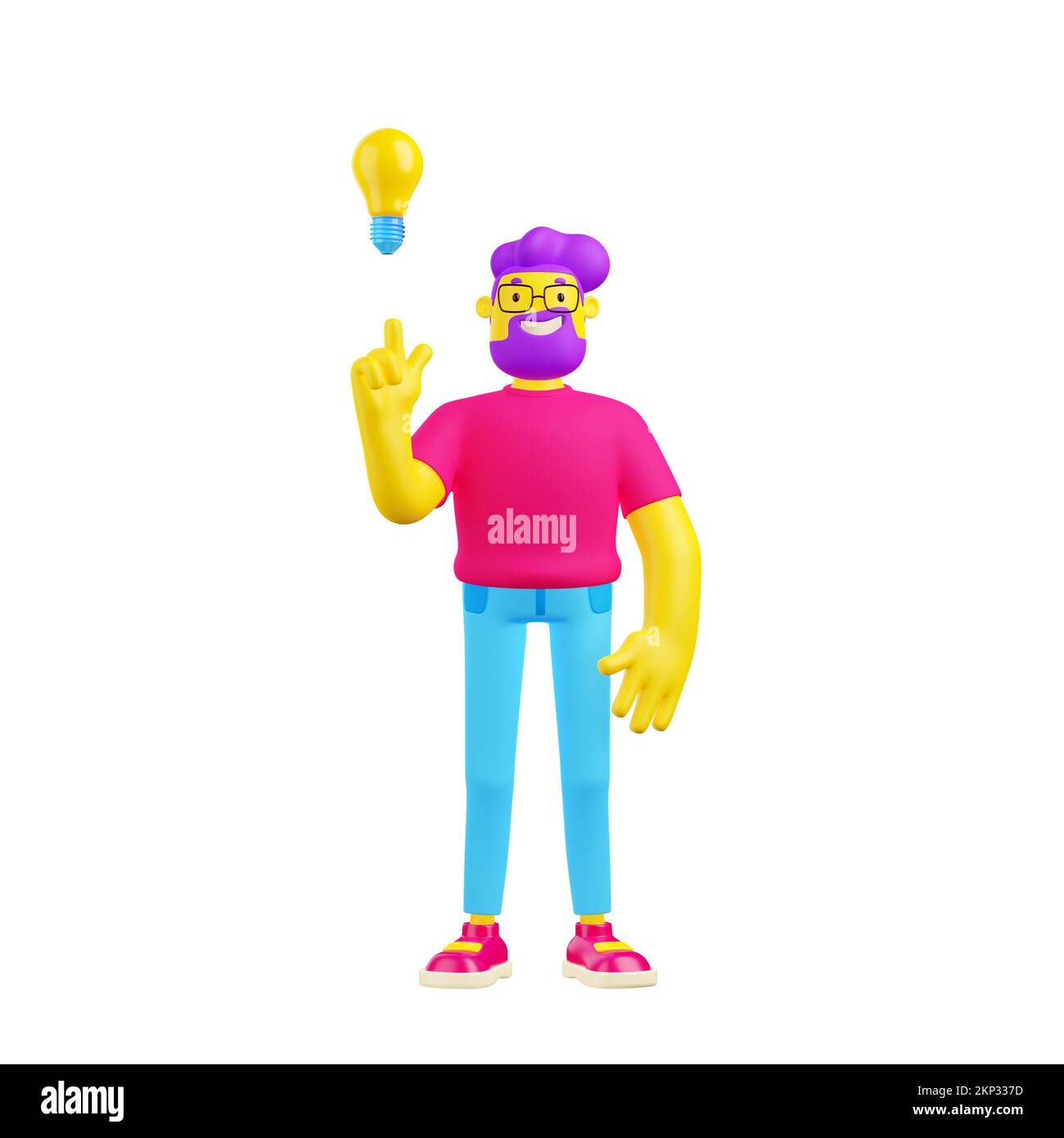 Happy man has creative idea. Concept of good solution, innovation ...