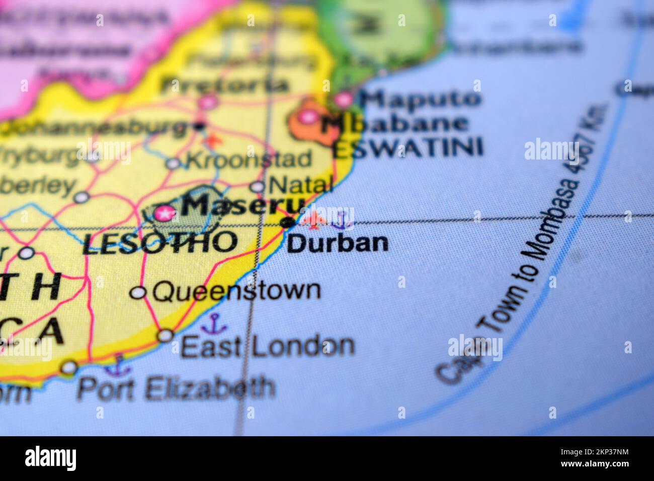 Durban Travel Concept Country Name On The Political World Map Very ...