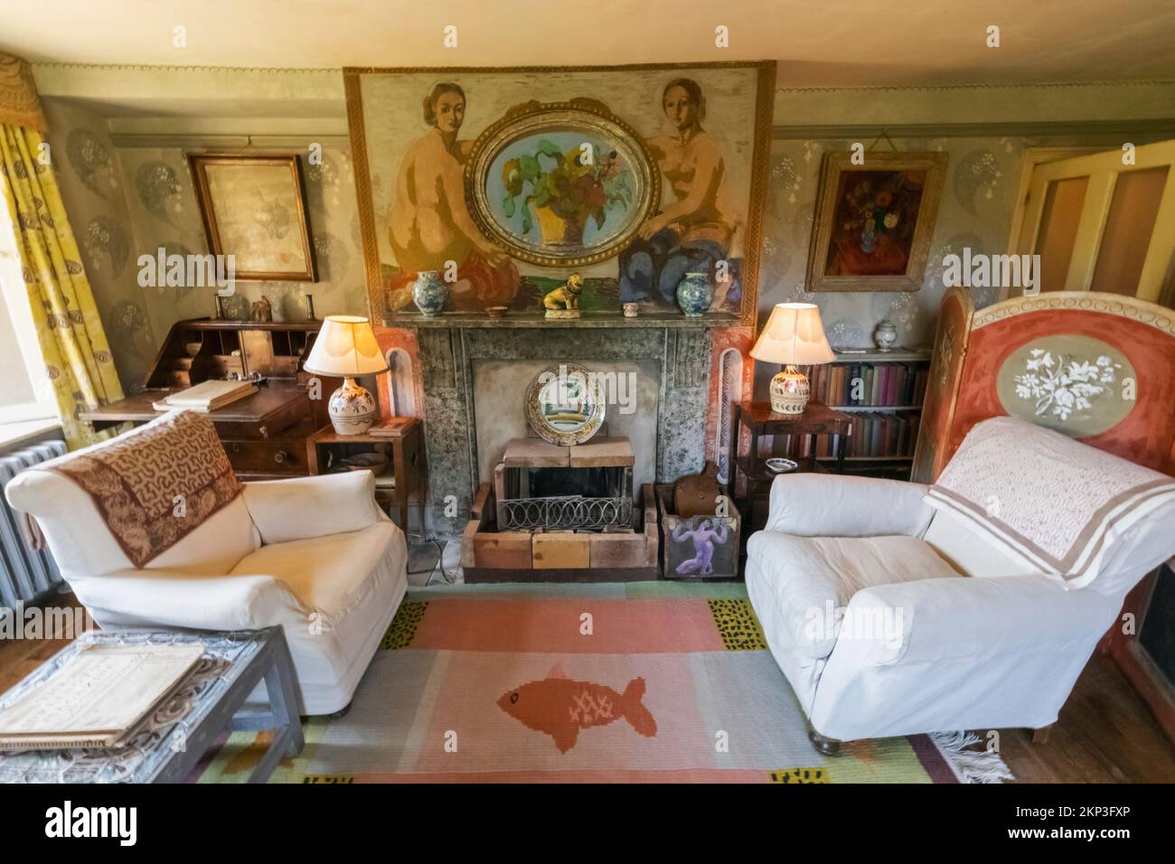 England, East Sussex, Firle, West Firle, Charleston House, The Home of ...