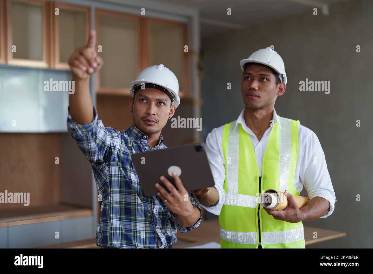 Professional architect designer structural engineer team colleagues ...