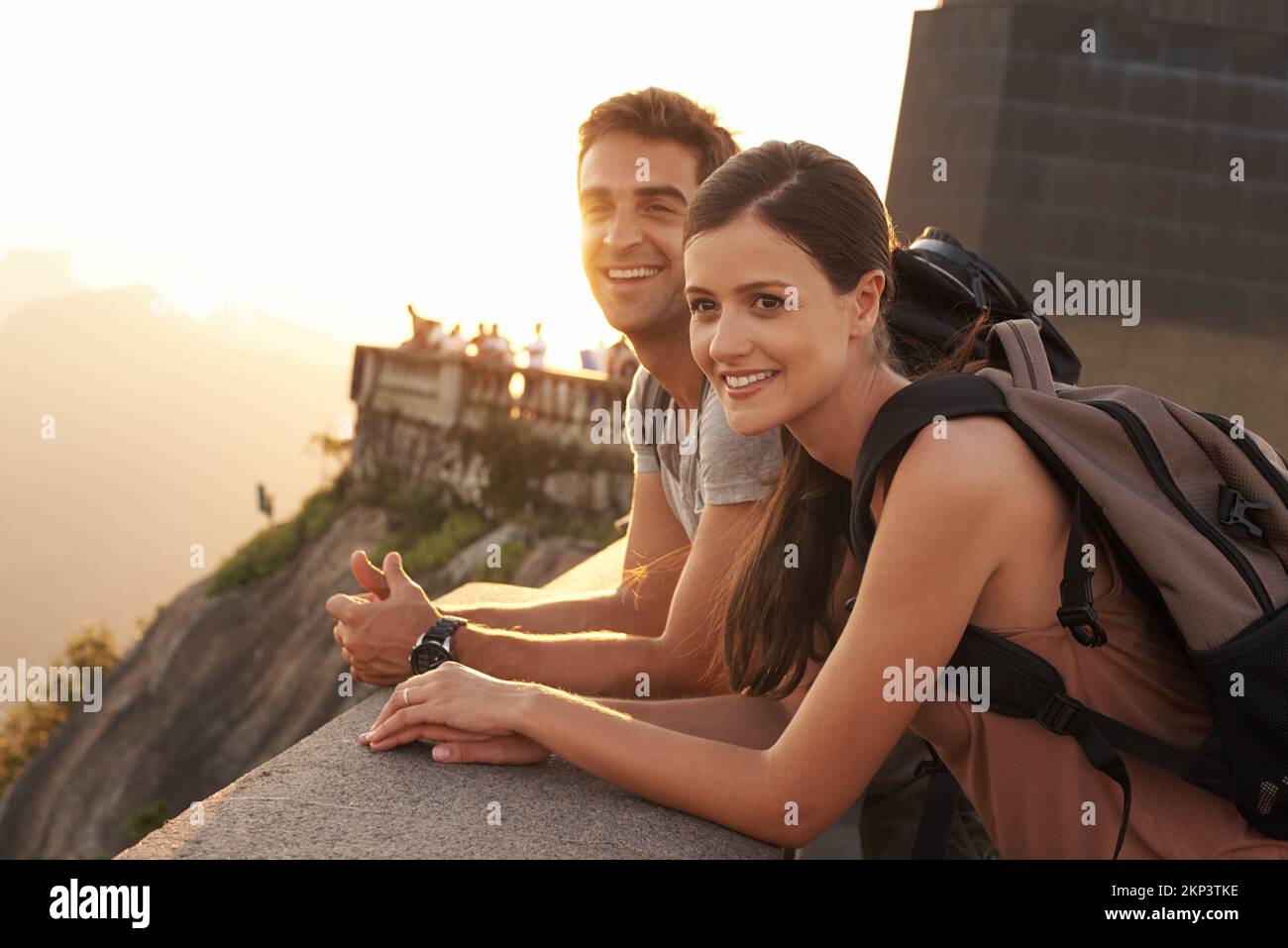 Exploring the world together. a young couple touring a foreign city ...