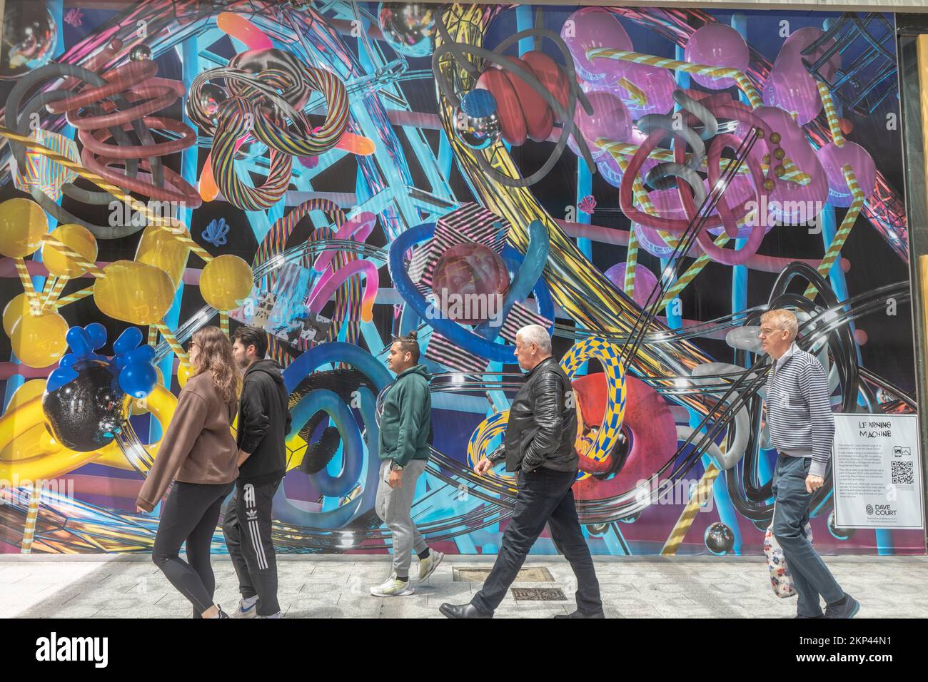 Adelaide, Australia. 28 November 2022. Pedestrians walk past a large ...
