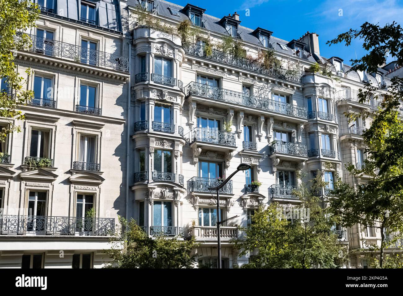 Paris, ancient buildings avenue Daumesnil, typical facades and windows ...