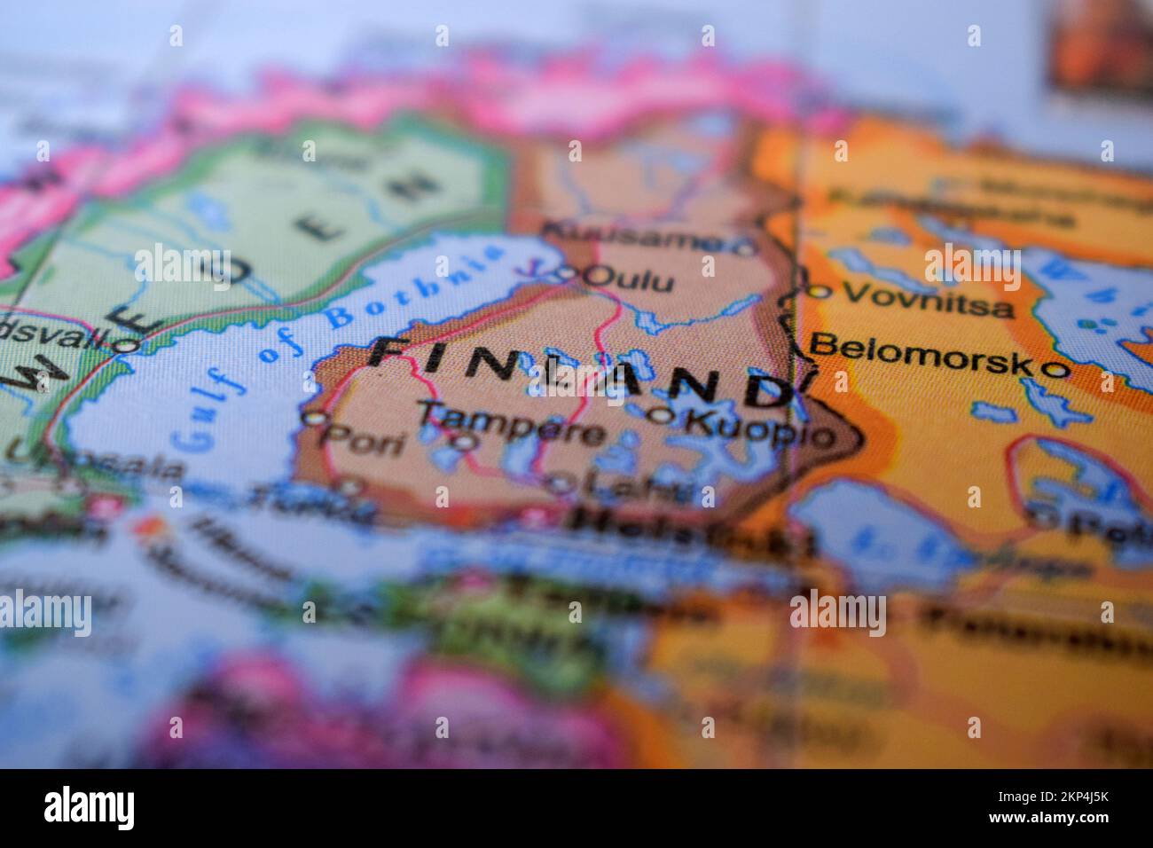 Finland Travel Concept Country Name On The Political World Map Very ...