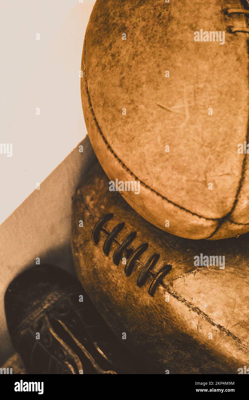 Vintage rugby boots hi-res stock photography and images - Alamy
