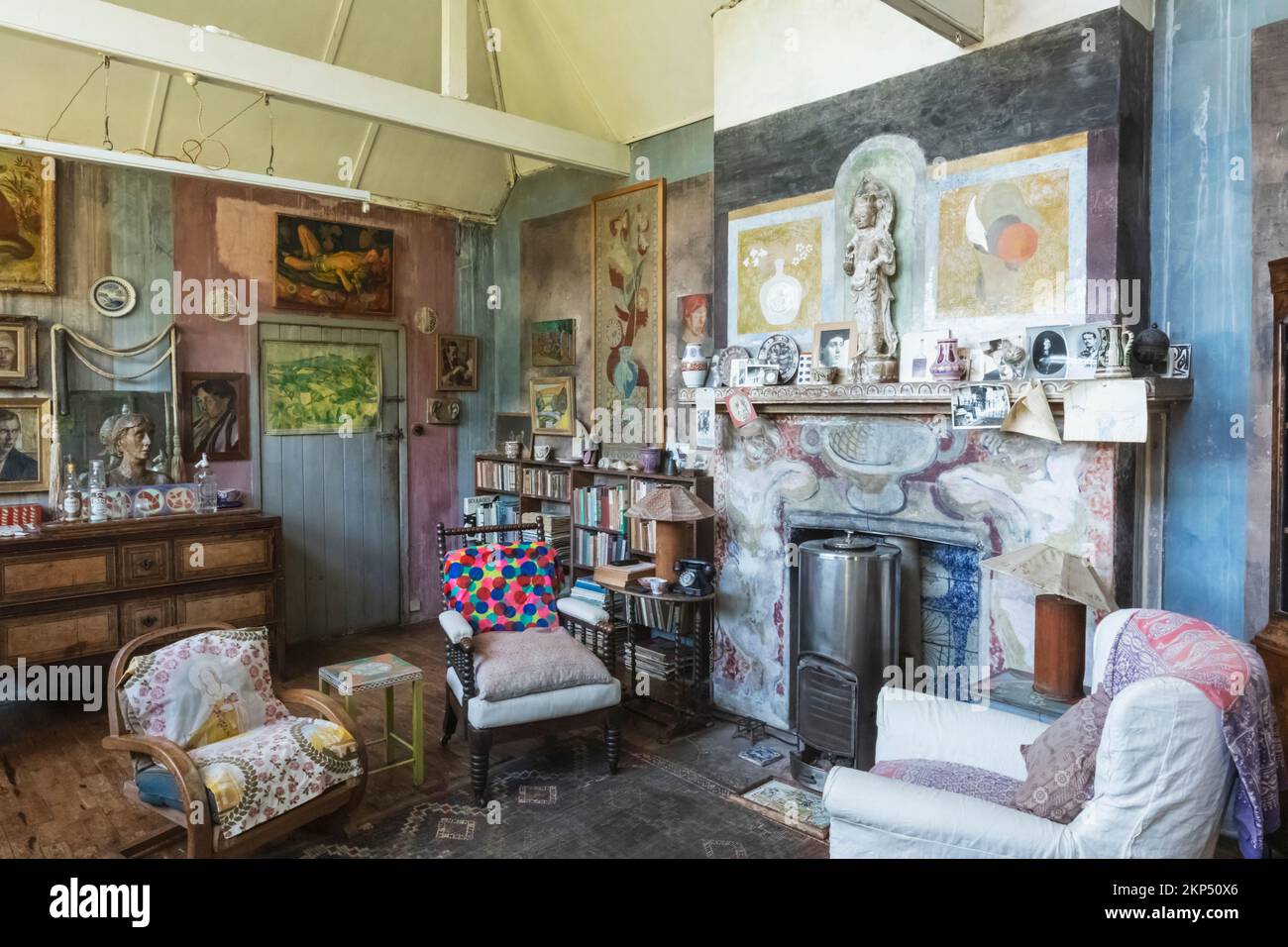 England, East Sussex, Firle, West Firle, Charleston House, The Home of ...