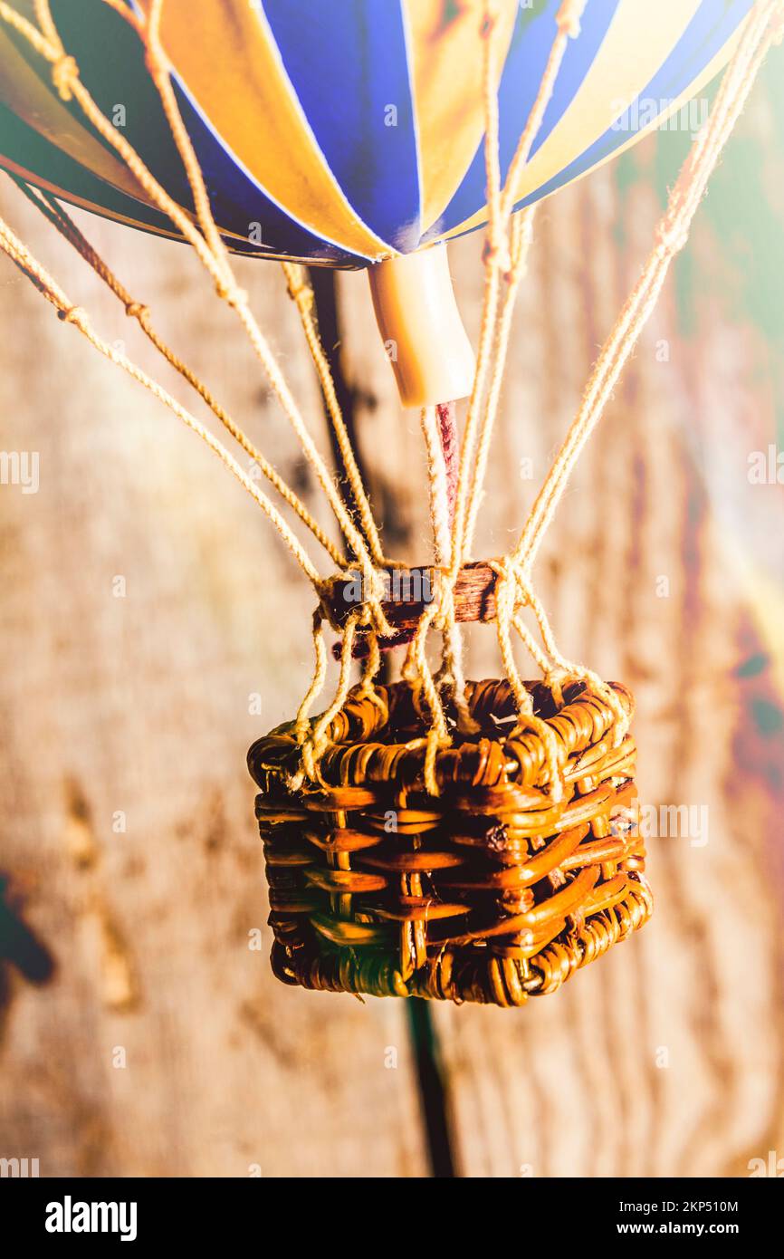 Closeup Details On A Empty Hot Air Balloon Wicker Basket Woven Air