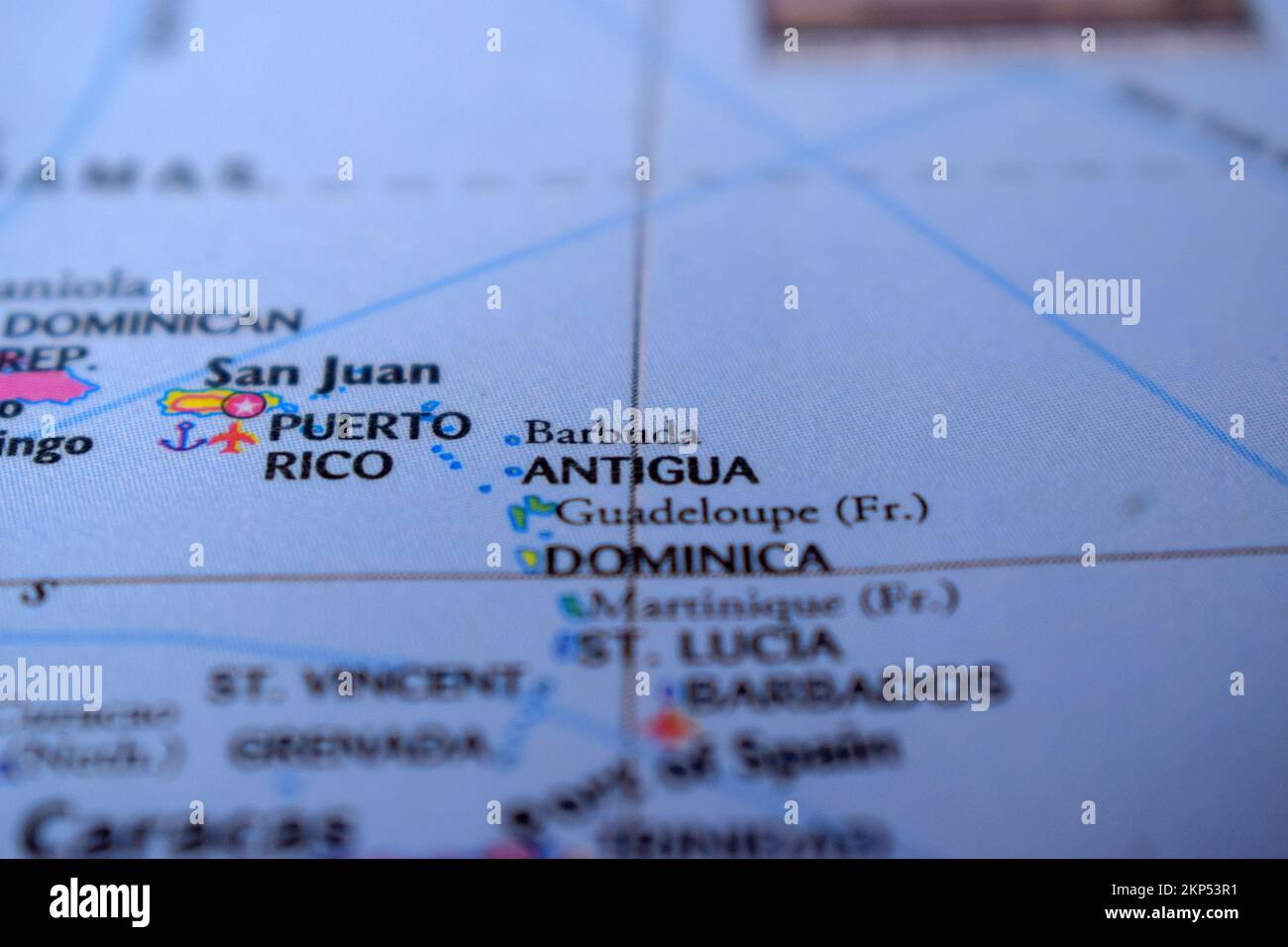 Puerto Rico Travel Concept Country Name On The Political World Map Very ...