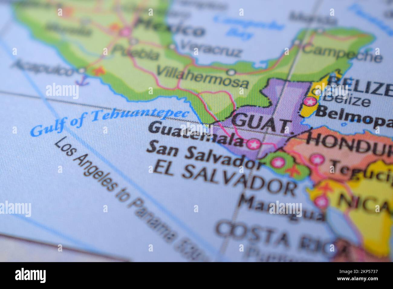 GUAT Travel Concept Country Name On The Political World Map Very Macro ...