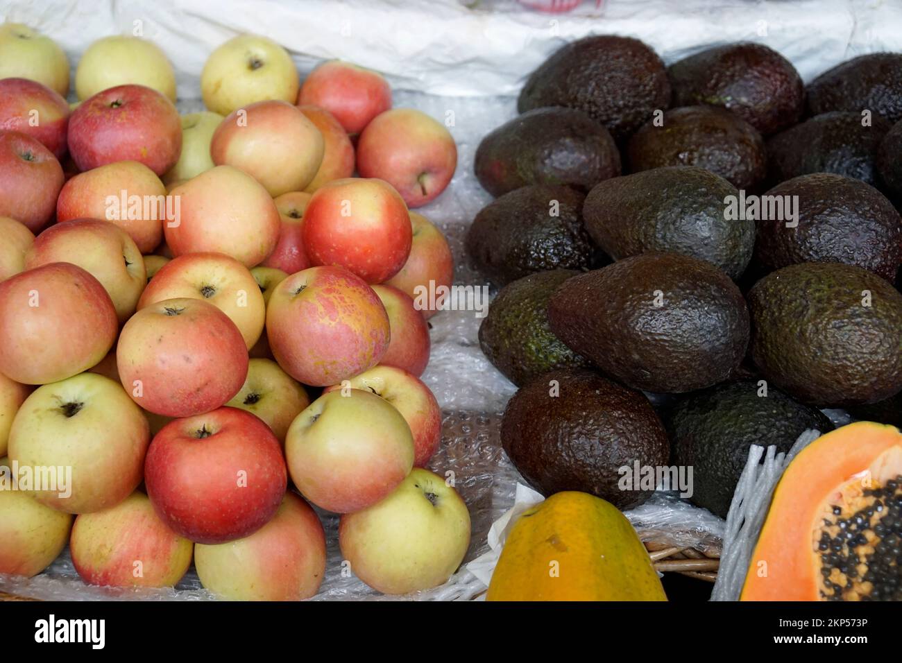 fresh fruit on the famous farmers market of madeira in funchal Stock ...