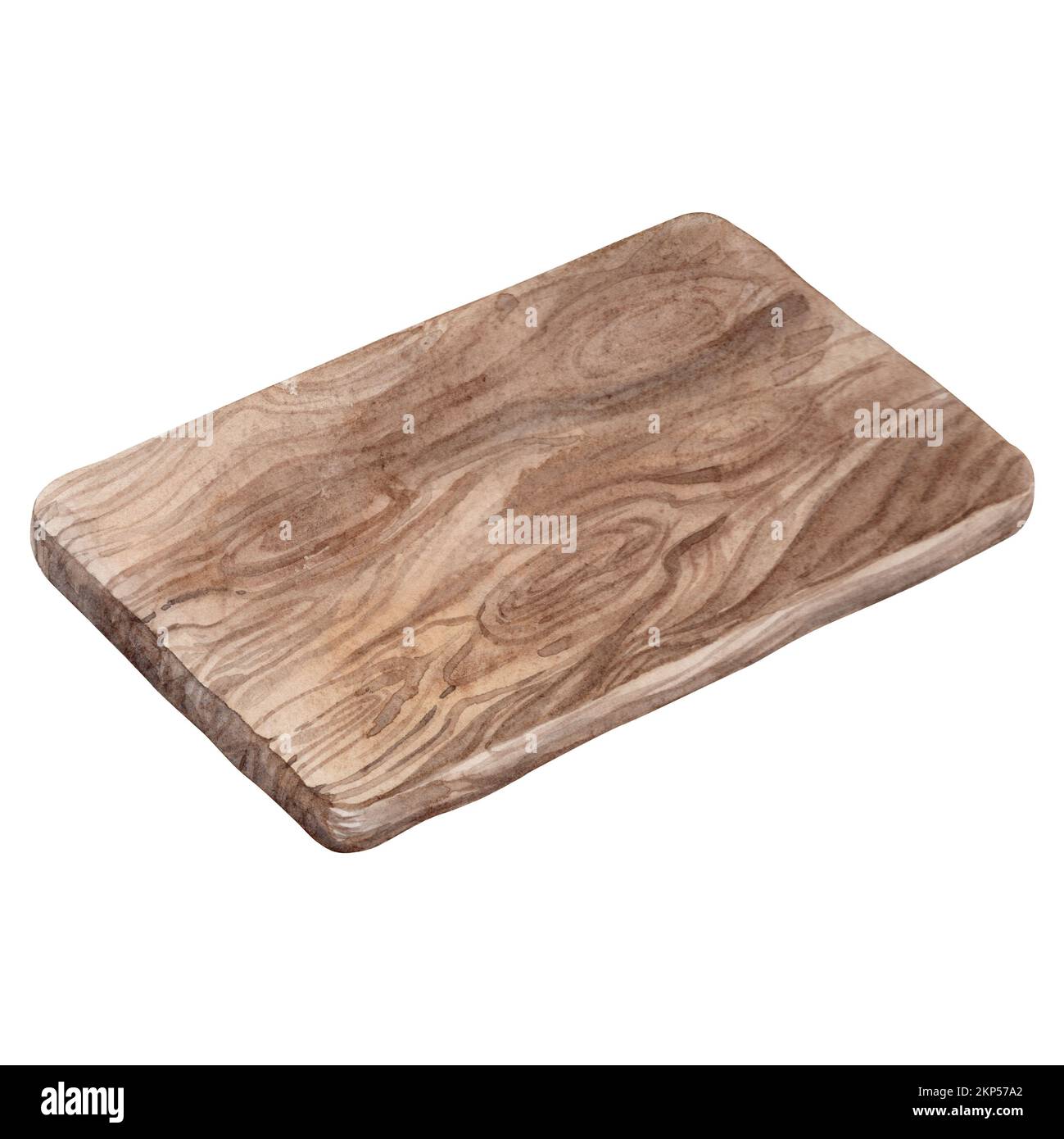 Cutting board. Watercolor. Isolate. Illustration for clipart. Designed ...