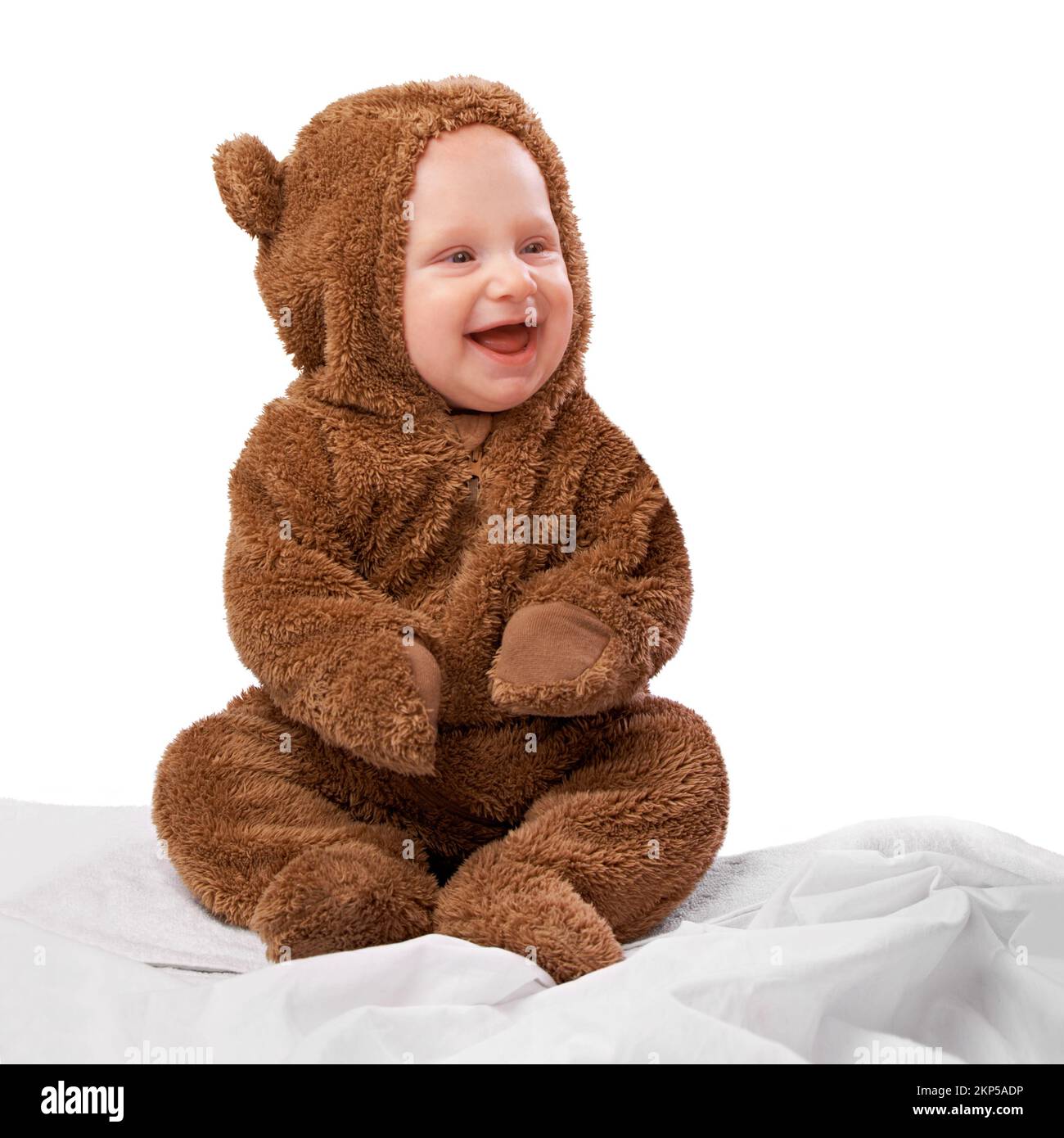 Teddys have never been cuter. Studio shot of a little boy dressed up as ...