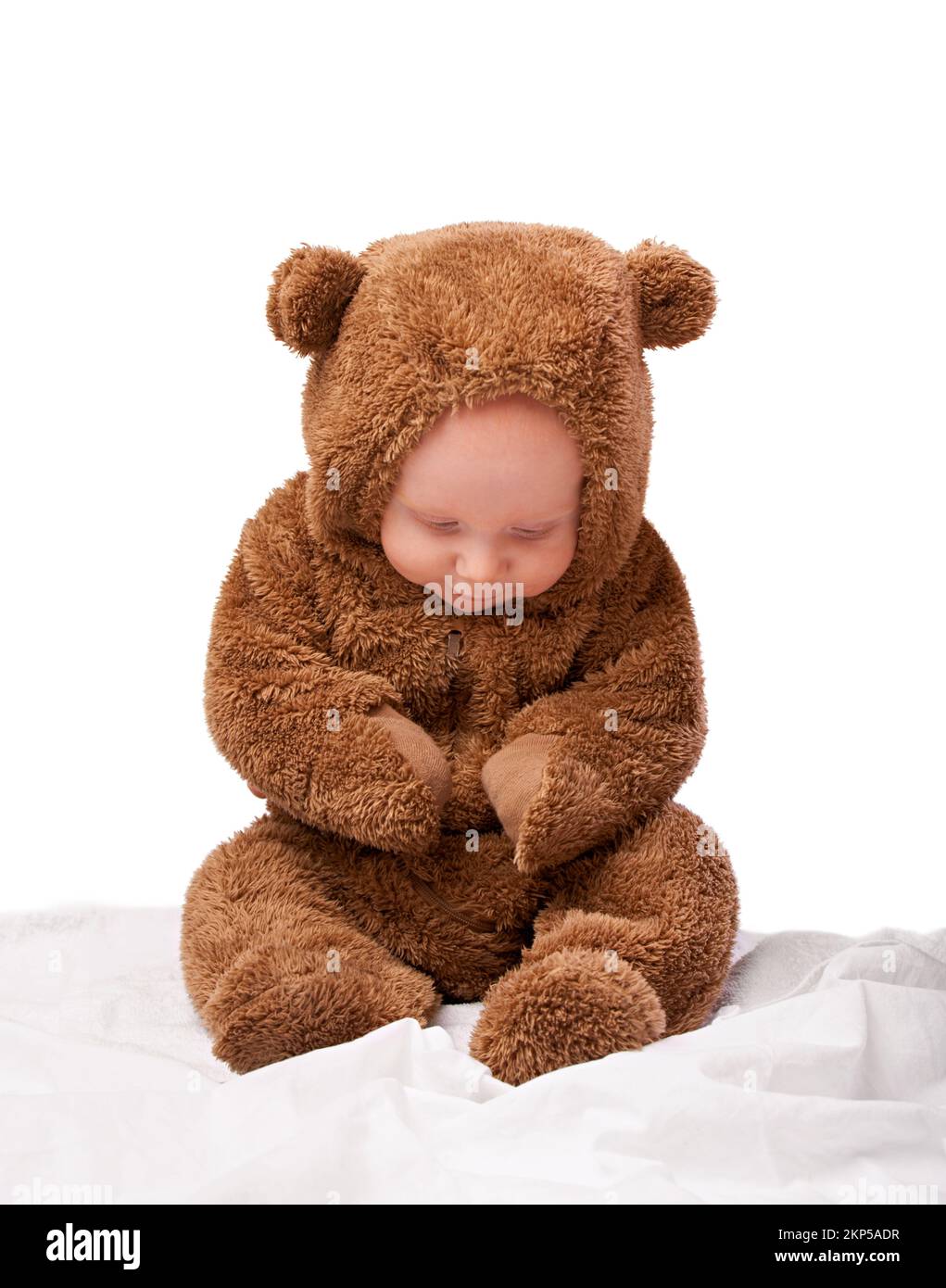 Teddys have never been cuter. Studio shot of a little boy dressed up as ...