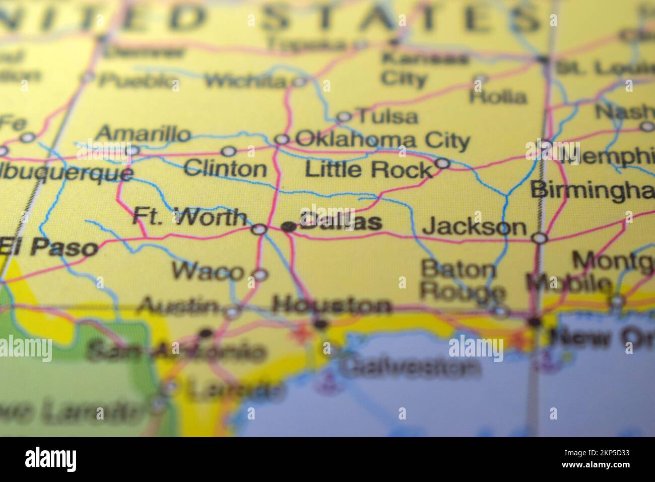 Dallas Travel Concept Country Name On The Political World Map Very ...