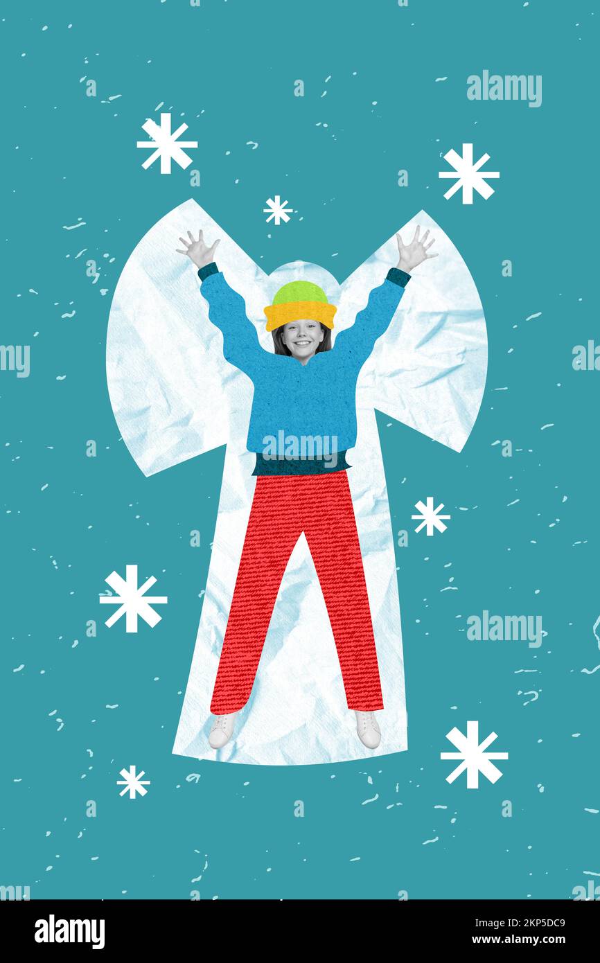 Photo sketch graphics collage artwork picture of dreamy smiling little ...