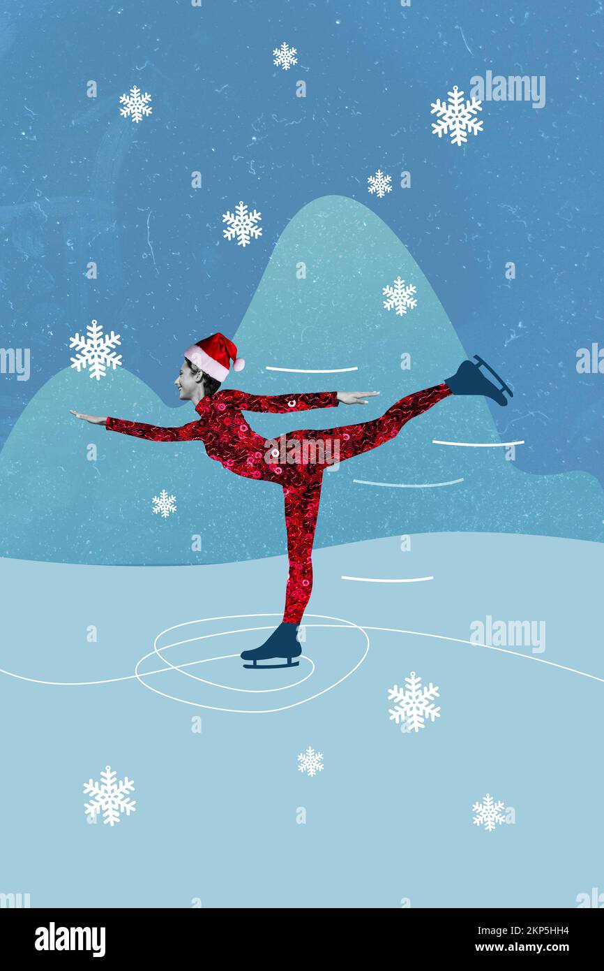 Photo collage artwork minimal picture of slim santa claus x-mas ...