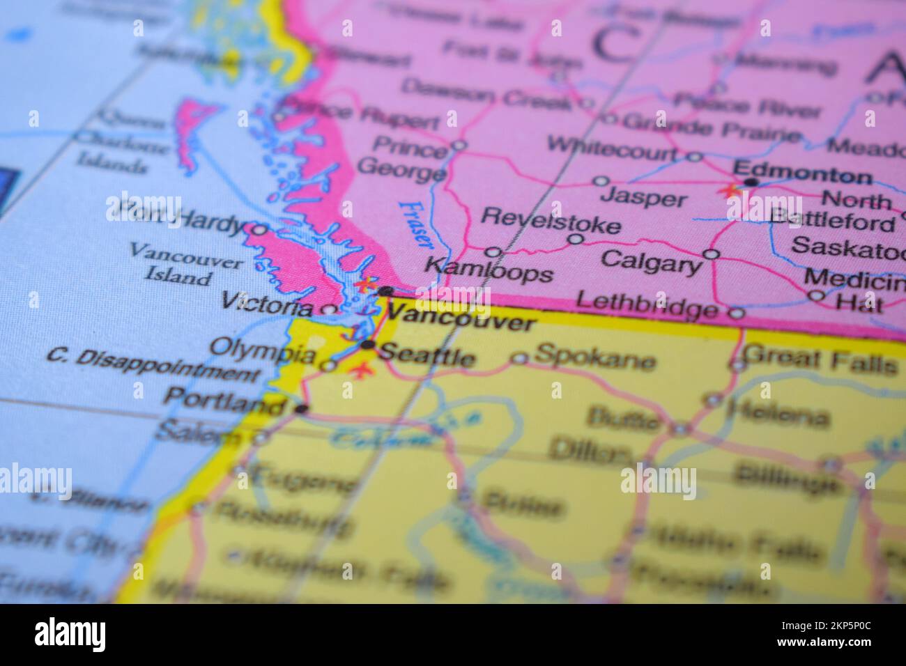 Vancouver Travel Concept Country Name On The Political World Map Very ...