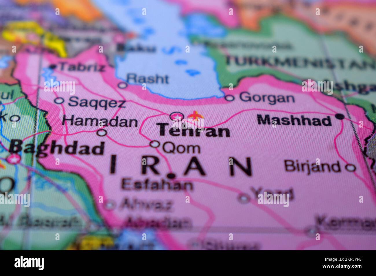 Tehran Travel Concept Country Name On The Political World Map Very ...