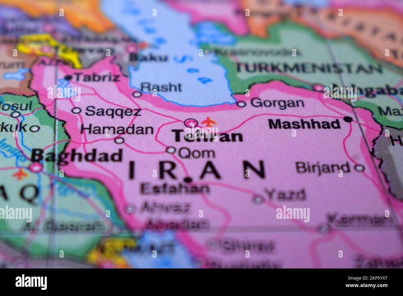 Tehran Travel Concept Country Name On The Political World Map Very ...